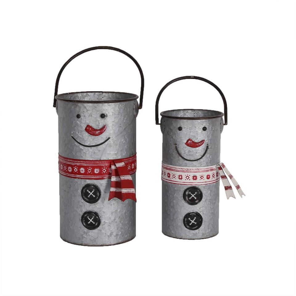Snowman Bucket – Family Flowers Inc